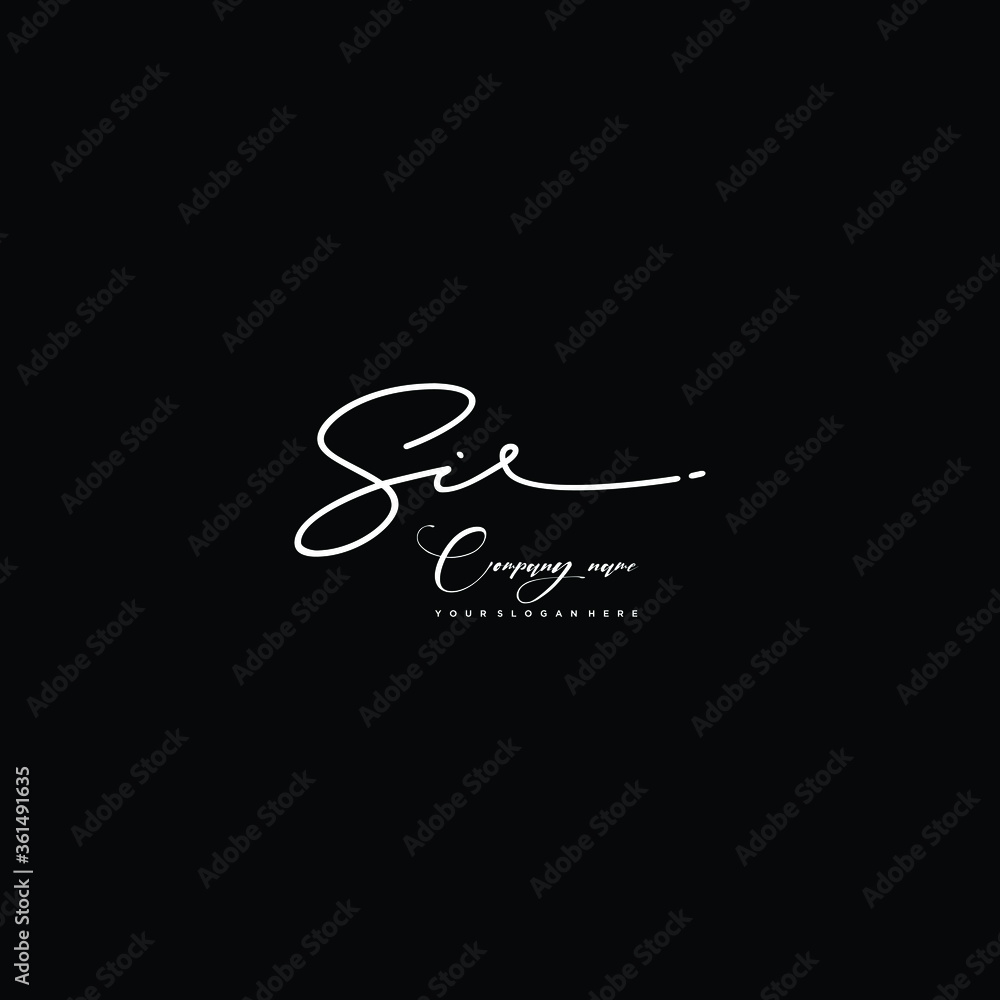 SI initials signature logo. Handwriting logo vector templates. Hand ...