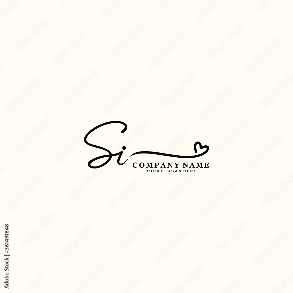 SI initials signature logo. Handwriting logo vector templates. Hand ...