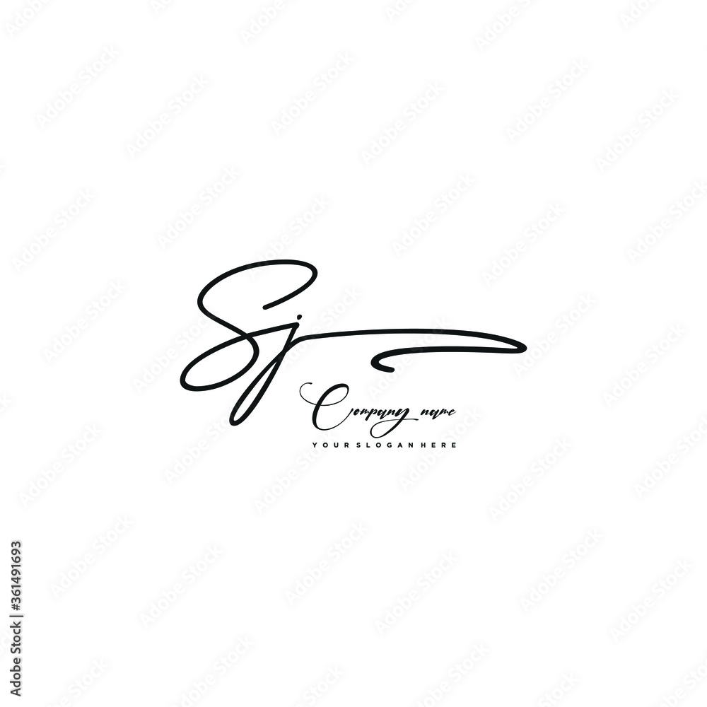 SJ initials signature logo. Handwriting logo vector templates. Hand ...