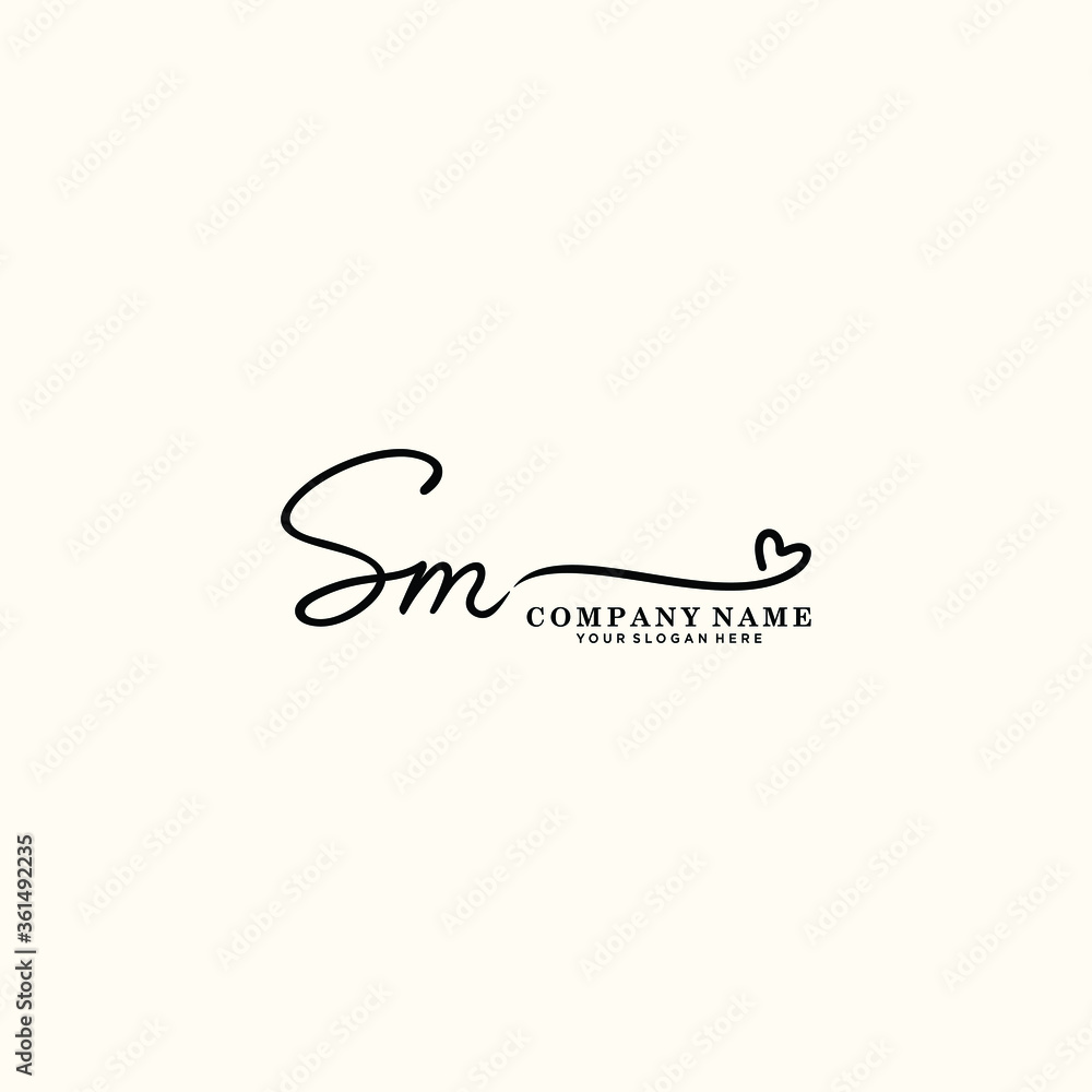 SM initials signature logo. Handwriting logo vector templates. Hand ...