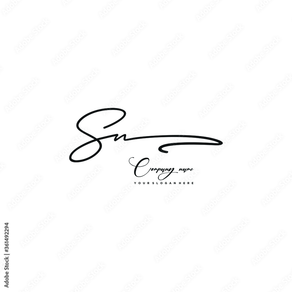 SN initials signature logo. Handwriting logo vector templates. Hand ...
