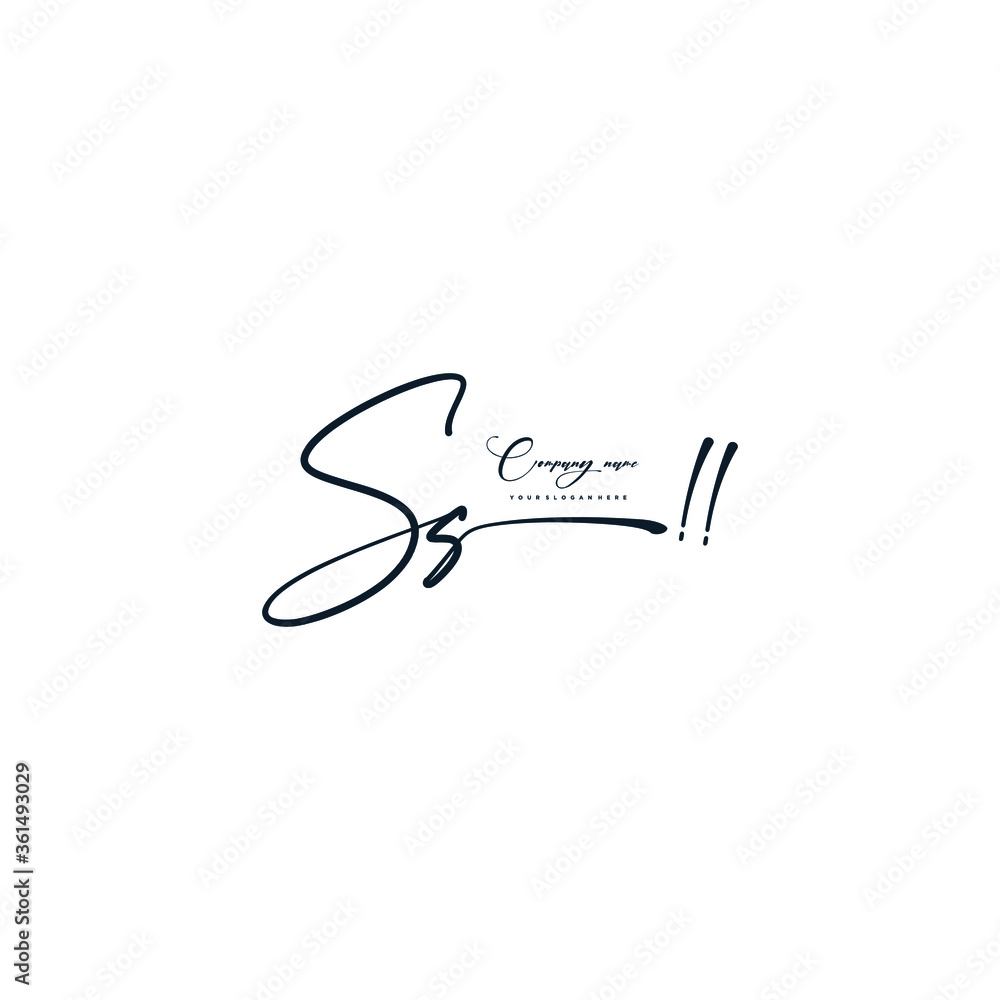 SS initials signature logo. Handwriting logo vector templates. Hand ...