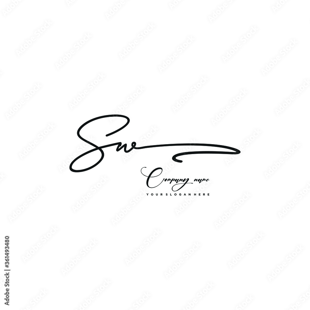 SW initials signature logo. Handwriting logo vector templates. Hand ...