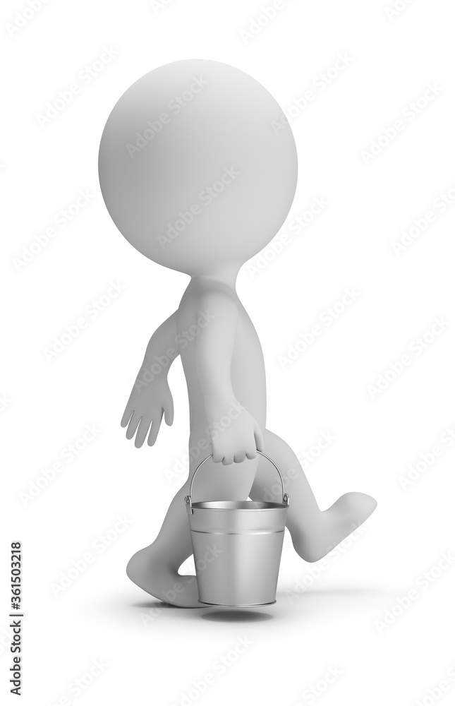 3d small people - bucket Stock Illustration | Adobe Stock