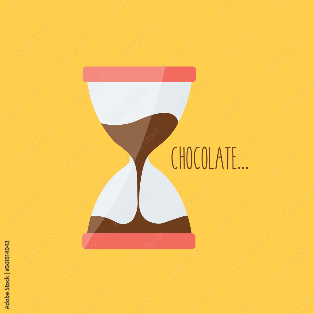 brown chocolate time isolated cartoon. dessert flat design candy in ...