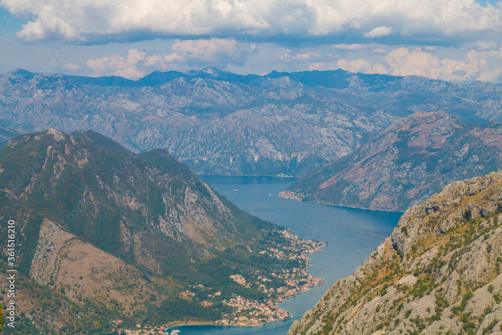Lanscape and frame about all mountains and nature around kotor. Bay of ...