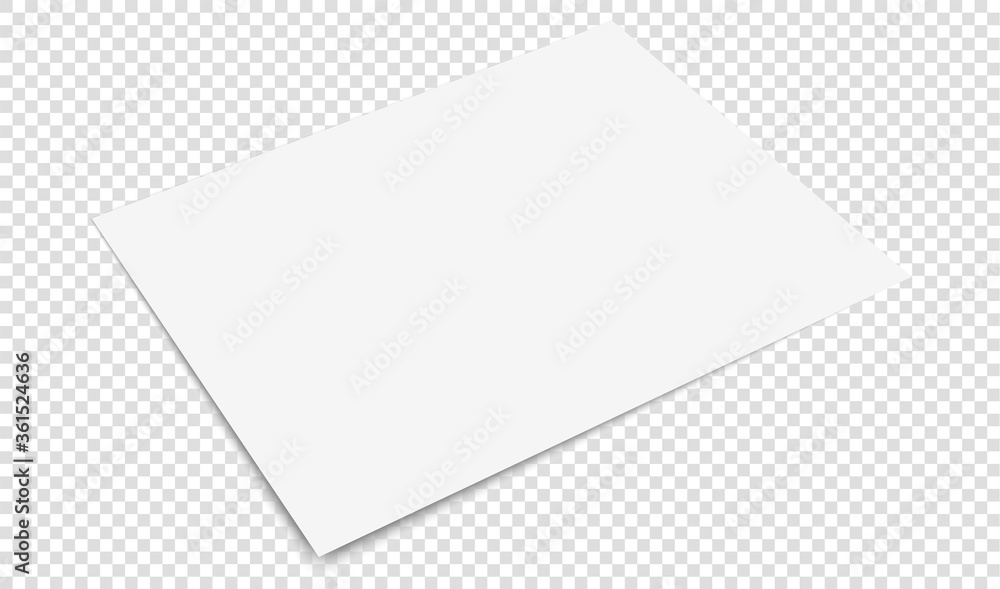 Mockup blank paper with shadow for your design, isolated on transparent ...