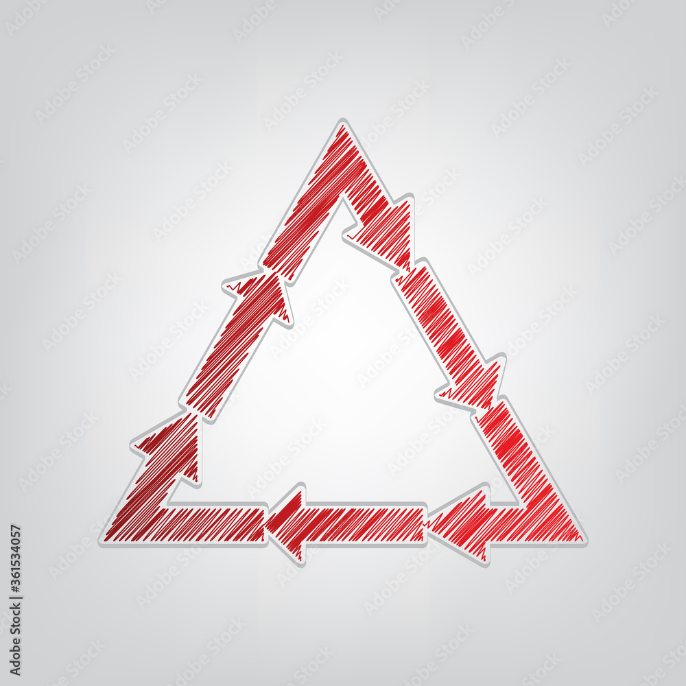 Plastic recycling symbol PVC 3 , Plastic recycling code PVC 3. Red ...