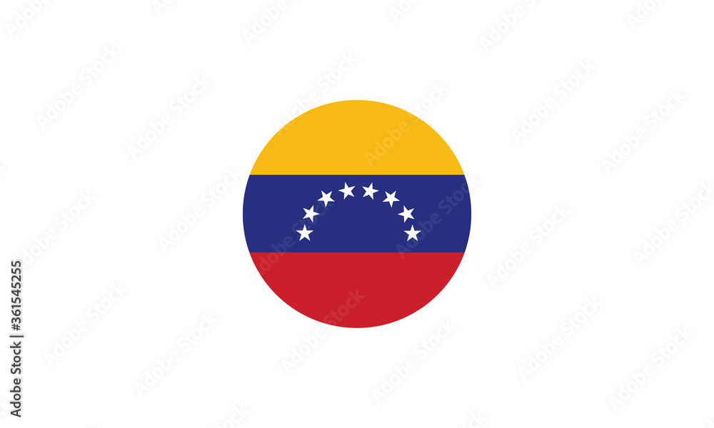 Venezuela flag circle national vector illustration Stock Vector | Adobe ...