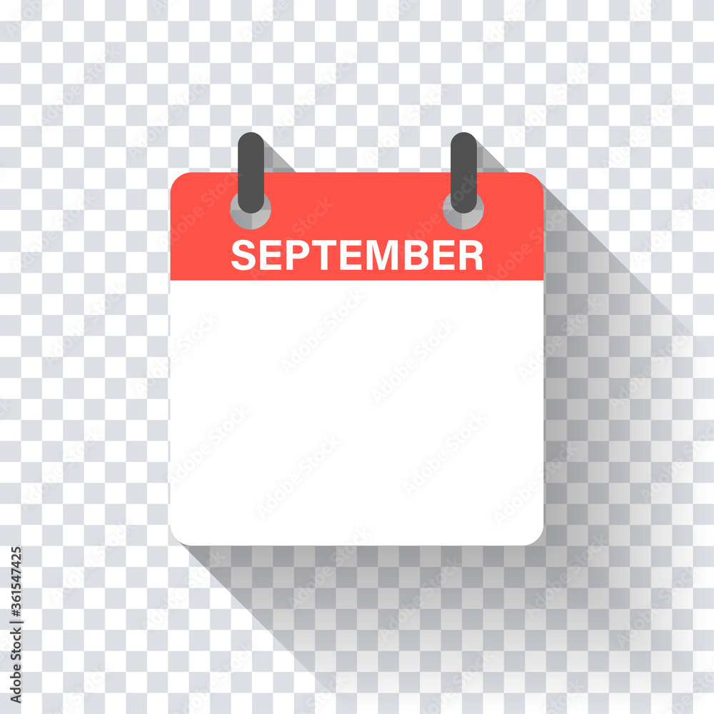 Calendar daily flat September month. Vector isolated illustration ...