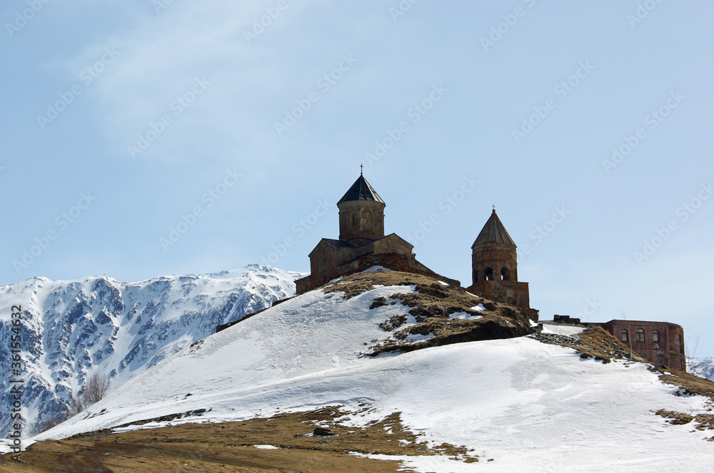 Gergeti Trinity Church also known as Holy Trinity Church near the ...