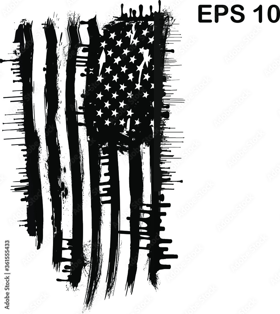 USA Flag - Distressed american flag with Dripping paint splash elements ...