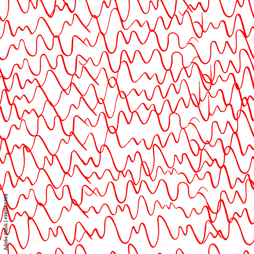 Simple red and white background with curved lines. Seamless graphic ...