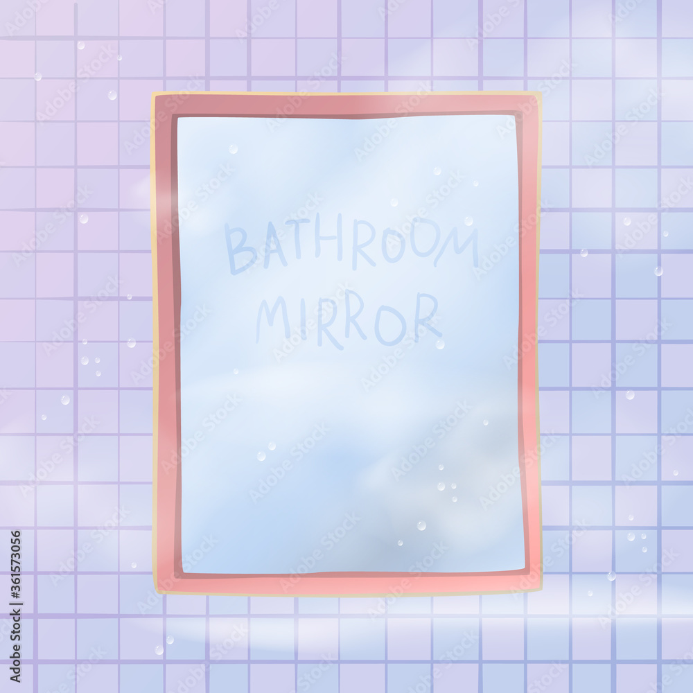 Bathroom mirror vector illustration. Cartoon style. Stock Vector ...