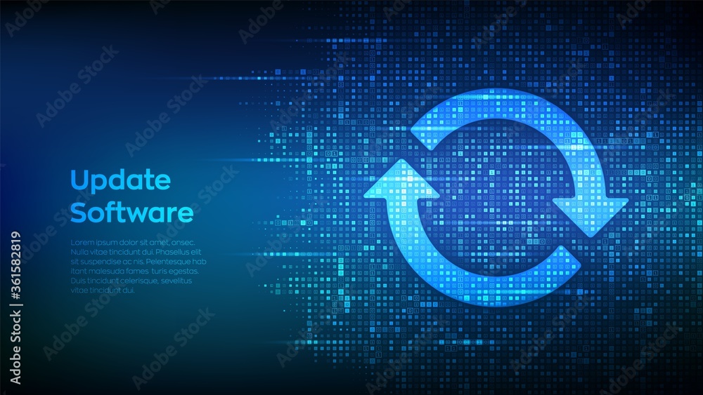 Update Software. Upgrade computer program version concept. Synchronization icons made with ...