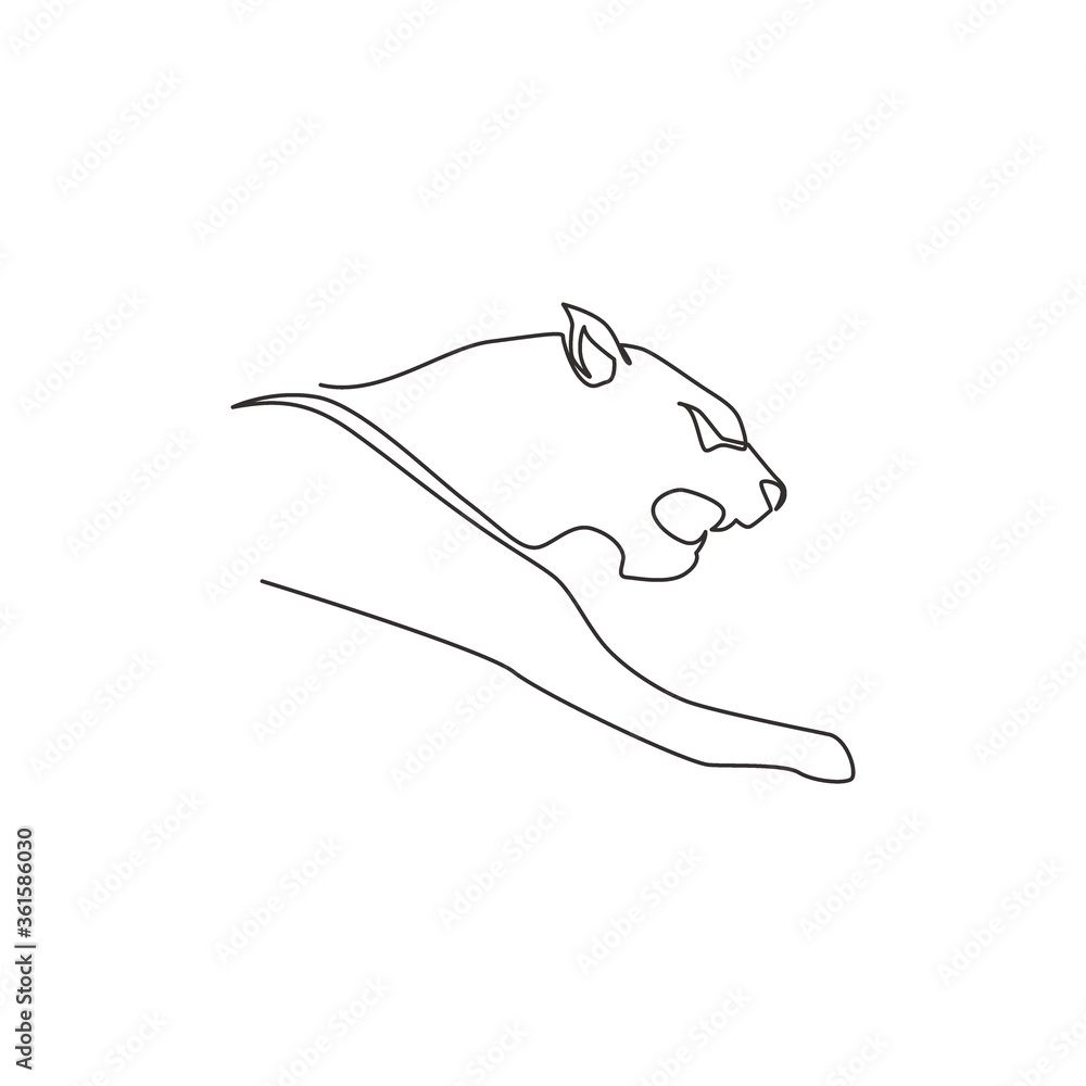 One continuous line drawing of wild leopard for multinational company ...