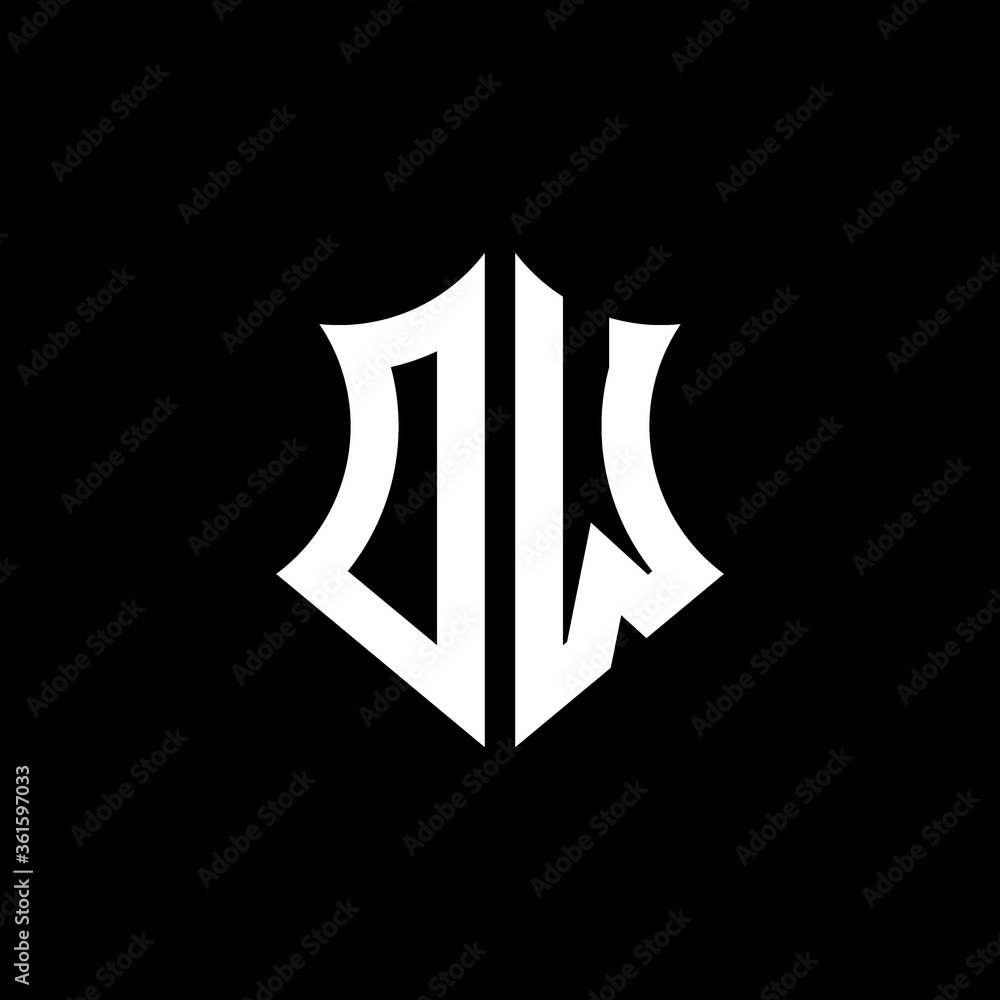 DW monogram logo with a sharp shield style Stock Vector | Adobe Stock