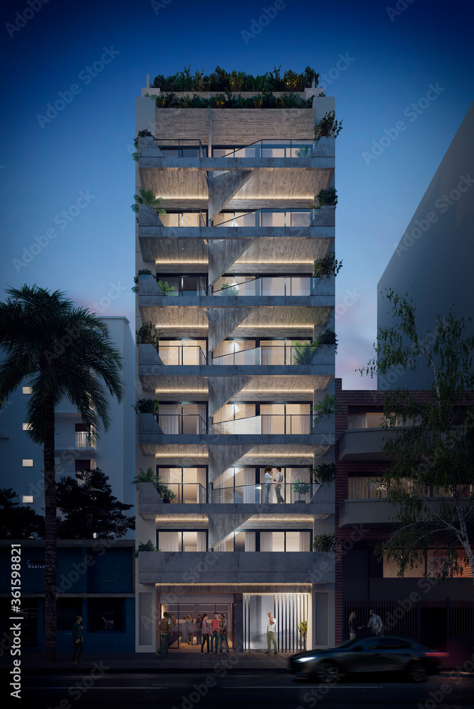 building at night ilustração do Stock | Adobe Stock