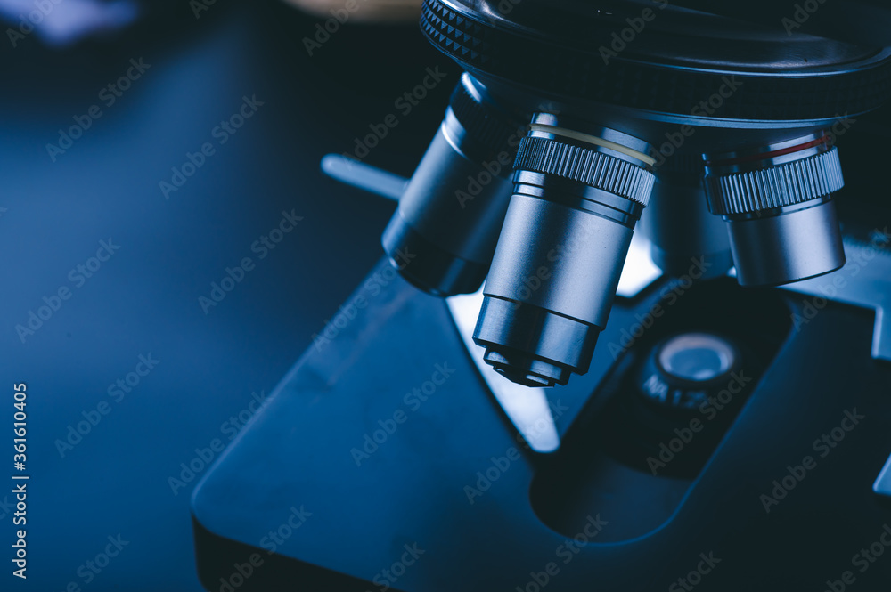 Hight technology microscope at medical science laboratory for ...
