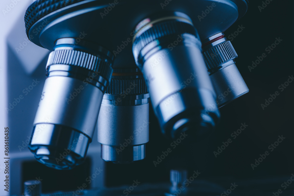 Hight technology microscope at medical science laboratory for ...