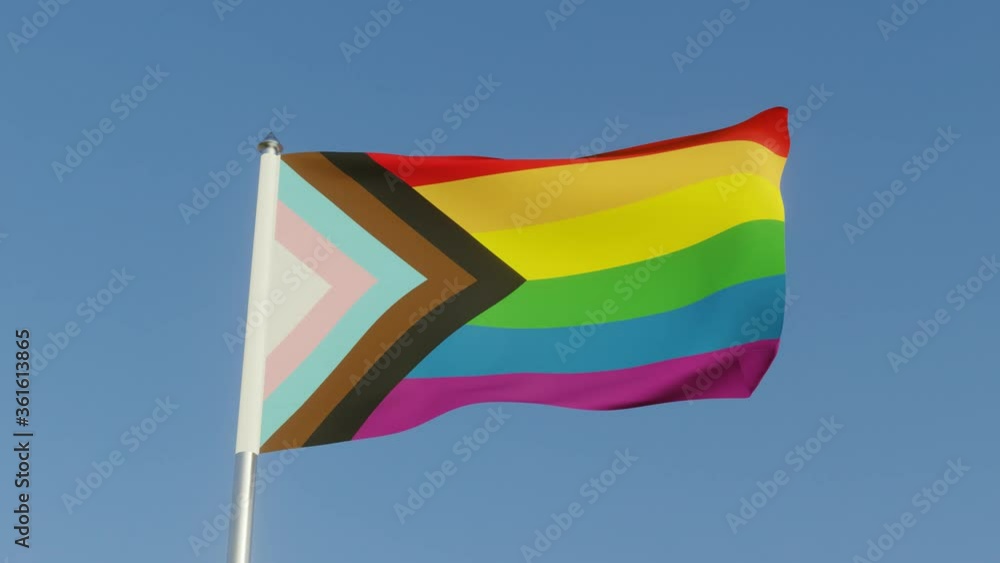Inclusive LGBTQI+ Pride Flag with colours to include people of colour ...