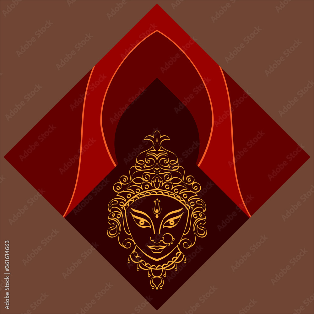 Durga Goddess Of Power, Divine Mother Of The Universe Stock Vector ...