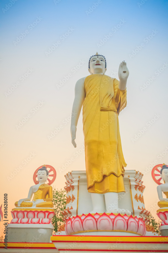 Beautiful big buddha image at Wat Phra That Doi Kham. Chiang Mai ...
