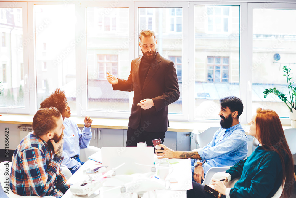 Experienced male CEO setting strategy and direction of new startup ...