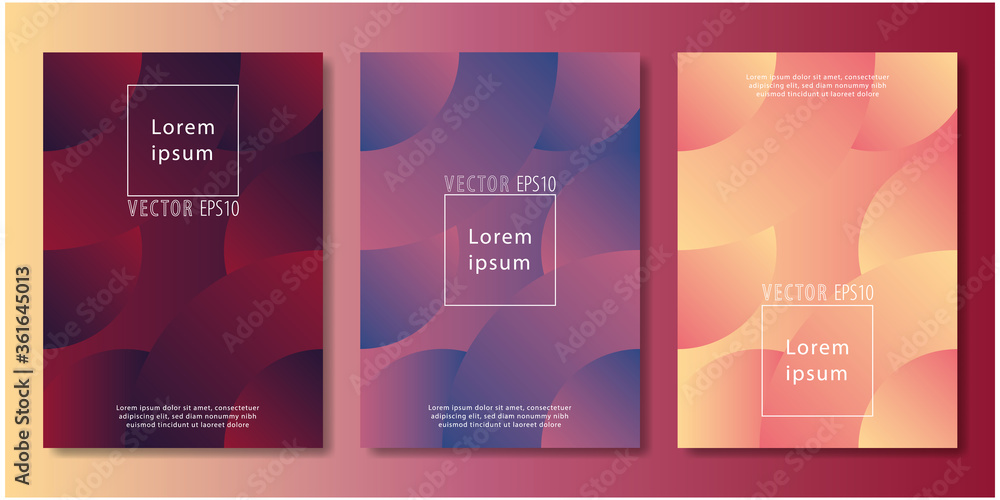 A4 abstract color paper art illustration set. Bright colors. Vector ...