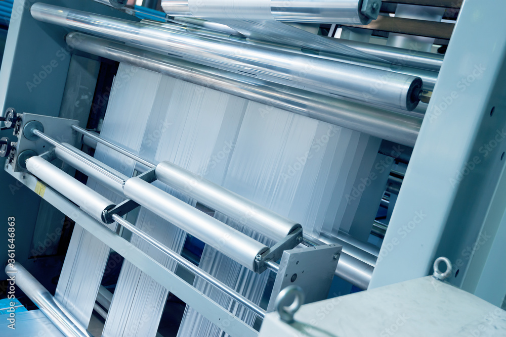 production of plastic packaging film Stock Photo | Adobe Stock