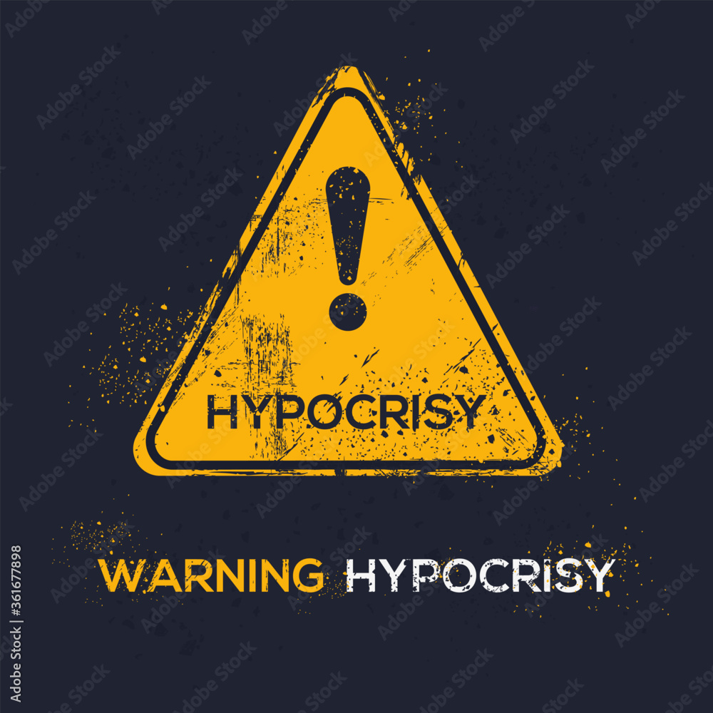 Warning sign (hypocrisy), vector illustration. vector de Stock | Adobe ...