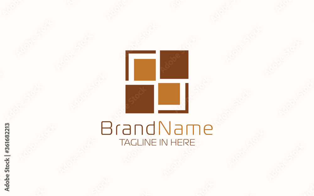 Flooring tiles Logo with simple modern shape Stock Vector | Adobe Stock