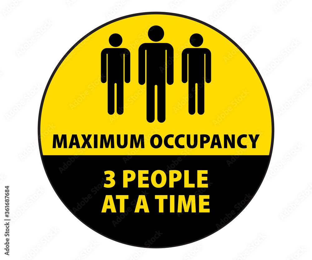 One Person Maximum Occupancy Floor Sign, Maximum Occupancy 1 Person at ...