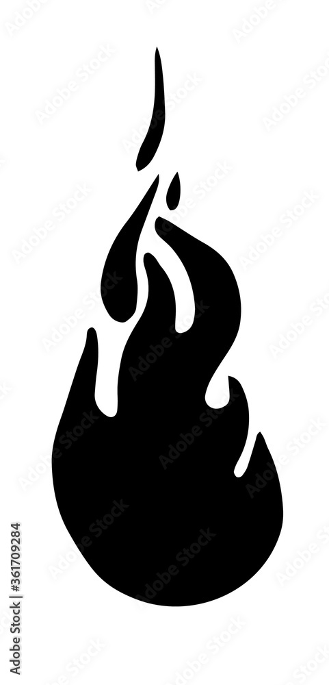 Cartoon fire flame. Graphic element vector. Sketch hand drawing hot ...