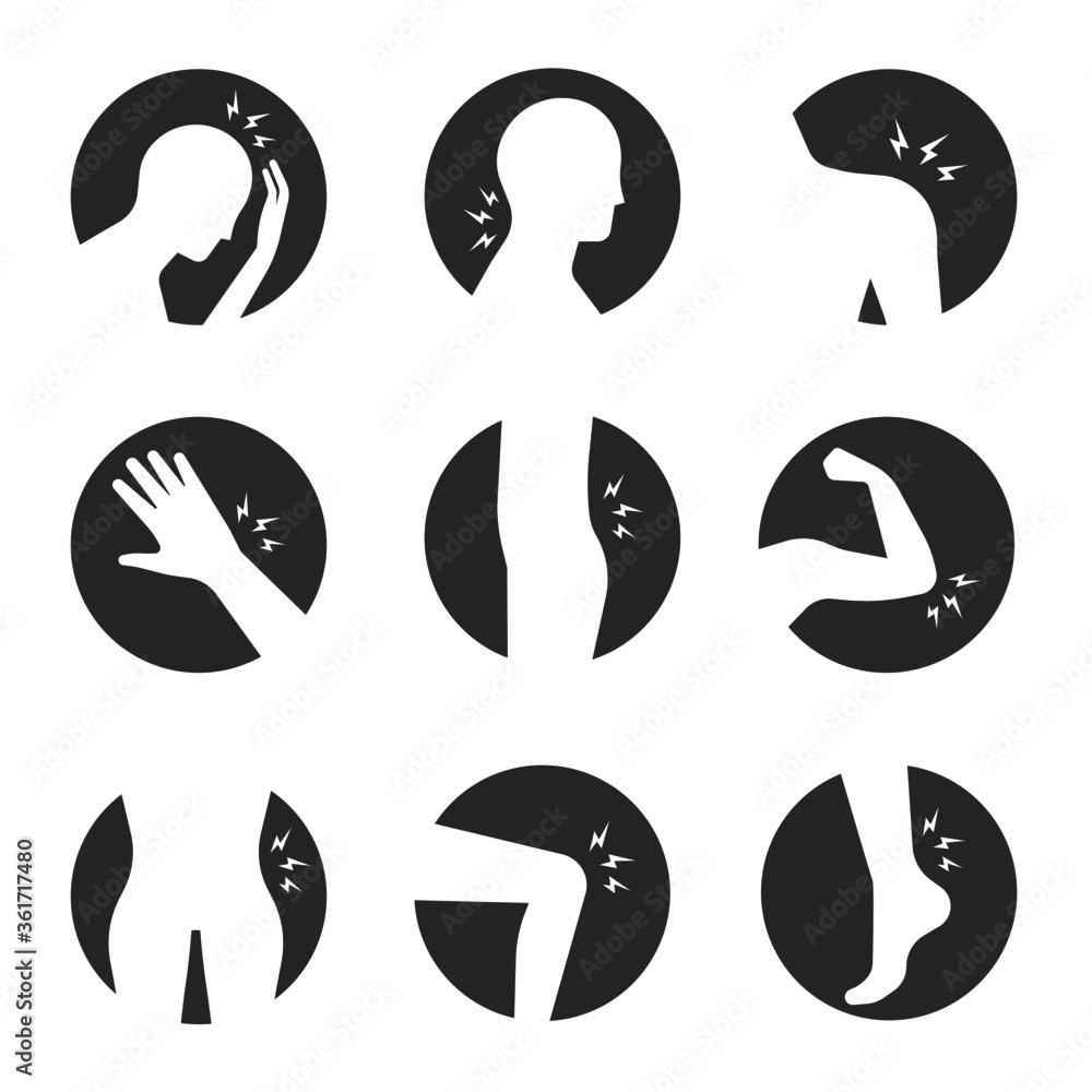 human body pain icon set Stock Vector | Adobe Stock