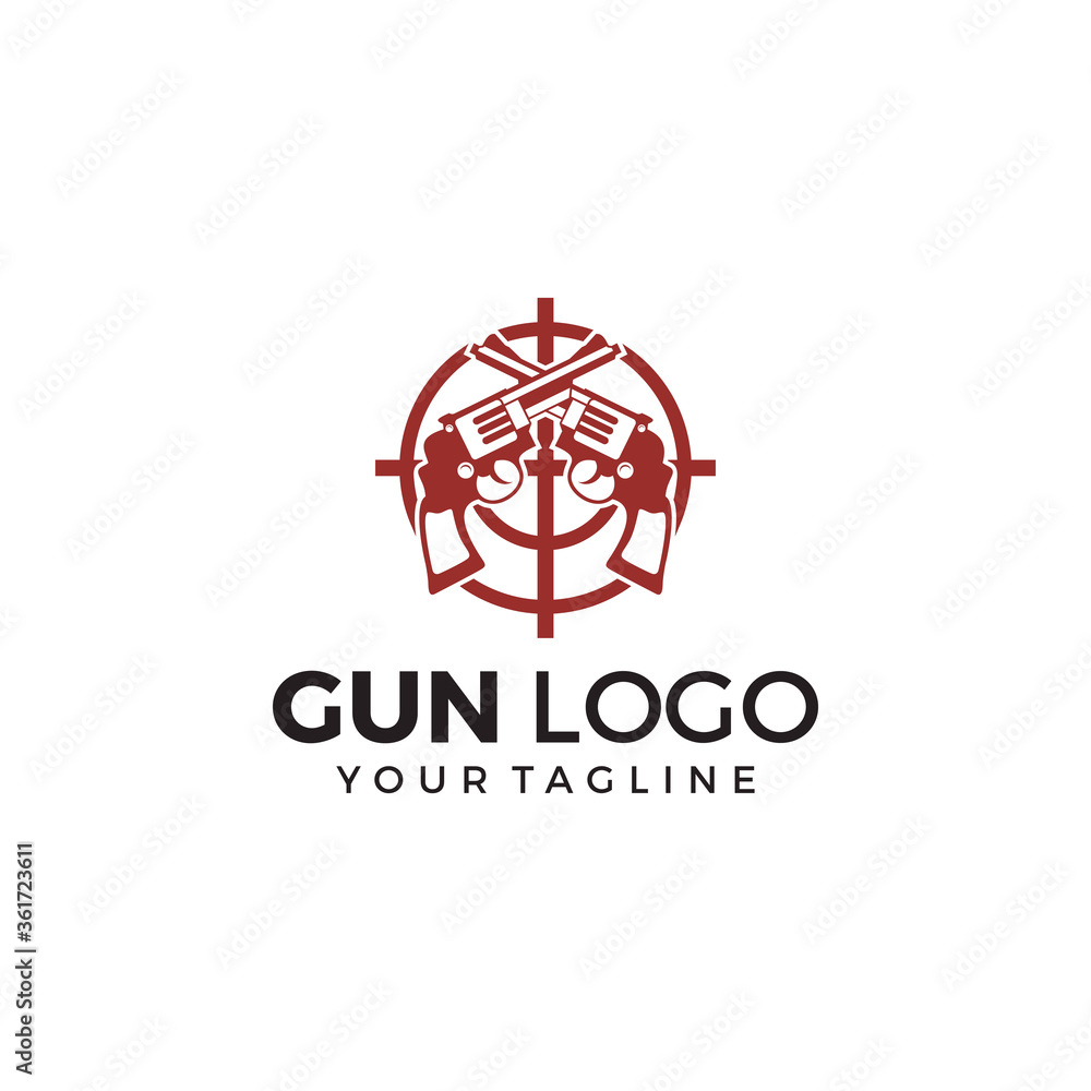 Gun Logo Template. Military and Weapon Logo Design vector illustration ...