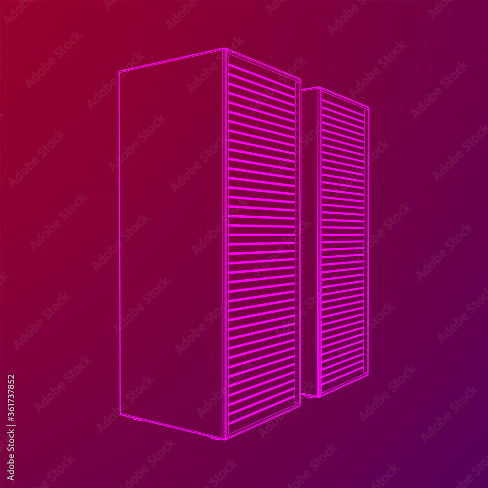 Data center storage room object. Hardware equipment telecommunication ...