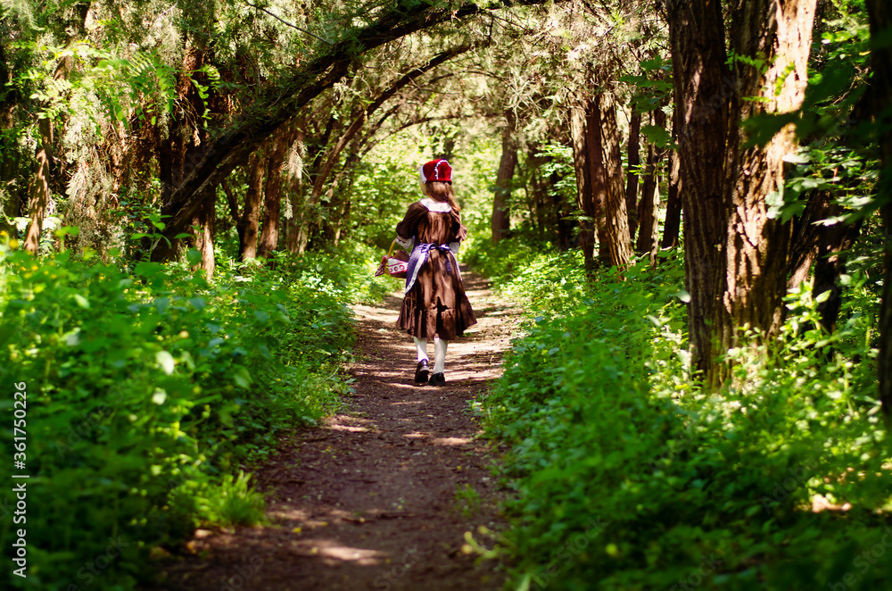 Little Red Riding Hood carries pies, girl, girl, beautiful, sits, the ...