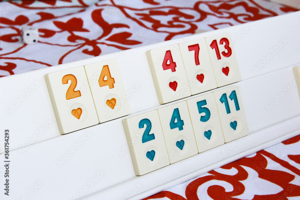 traditional Eastern Turkish game okey with white knuckles and ...