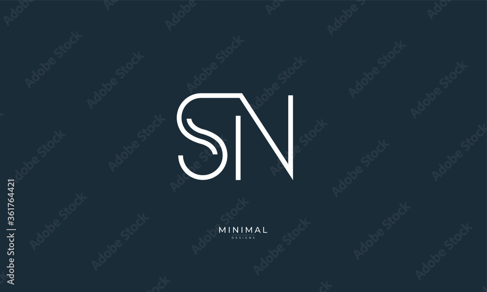 Alphabet letter icon logo SN Stock Vector | Adobe Stock