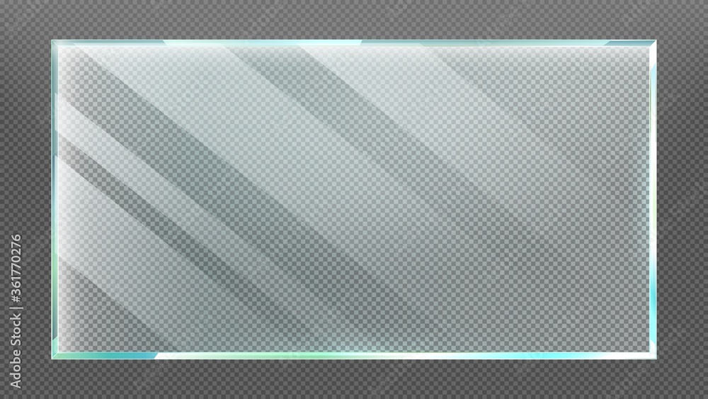 Glass frame with glares and light reflection. Clear realistic window or ...