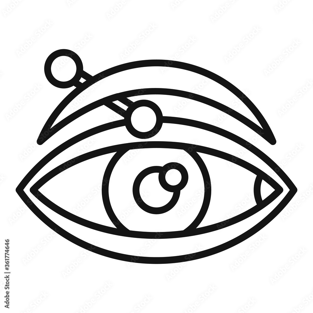 Eye piercing icon. Outline eye piercing vector icon for web design ...