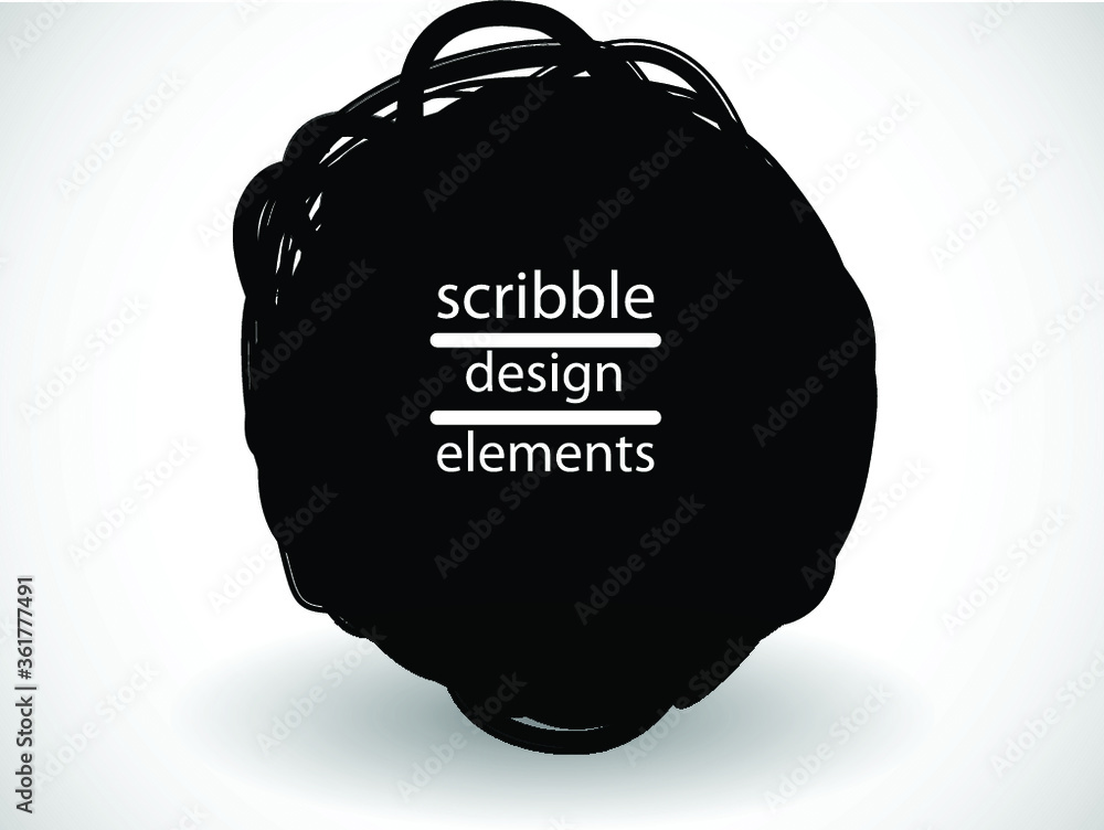 Hand drawn scribble symbols isolated on white background. Doodle style ...