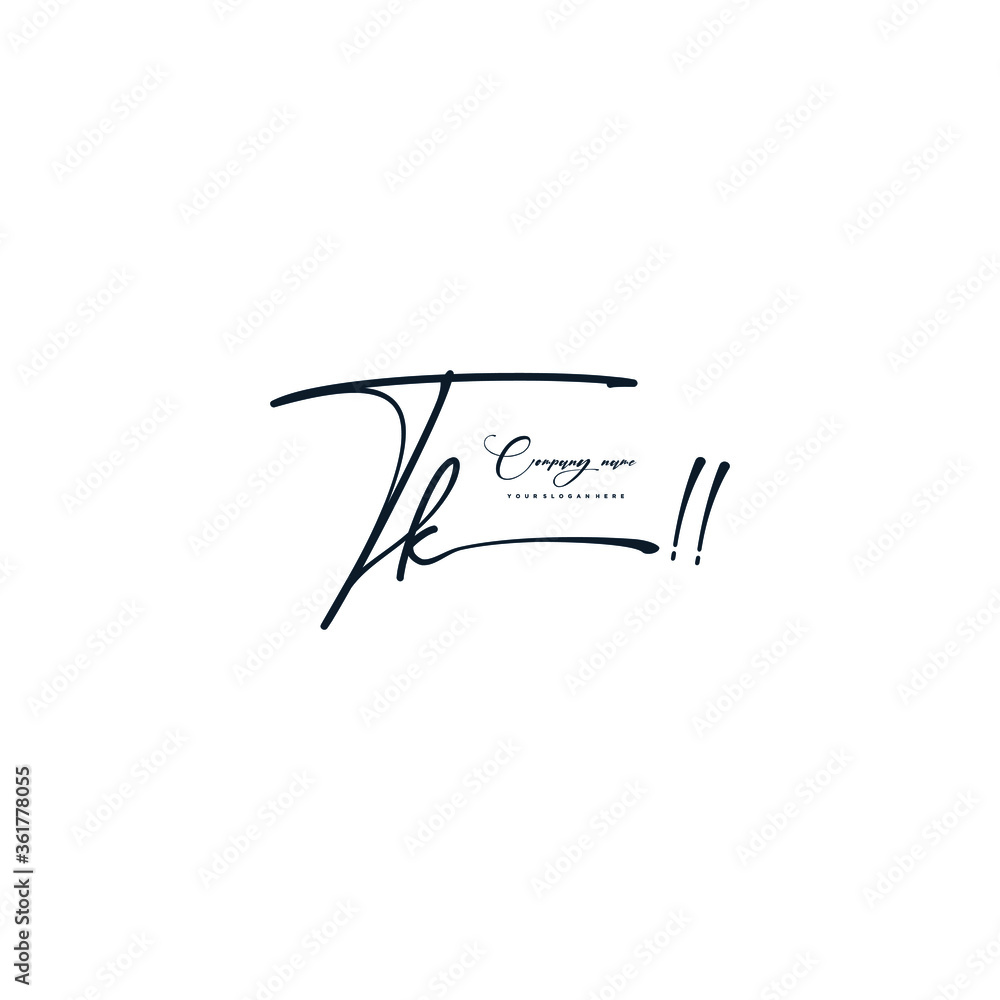 TK initials signature logo. Handwriting logo vector templates. Hand ...