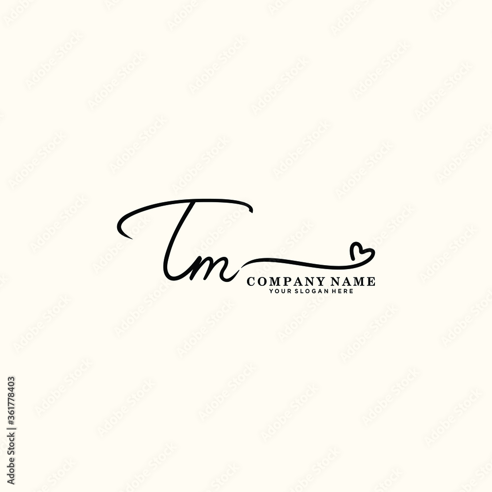 TM initials signature logo. Handwriting logo vector templates. Hand ...