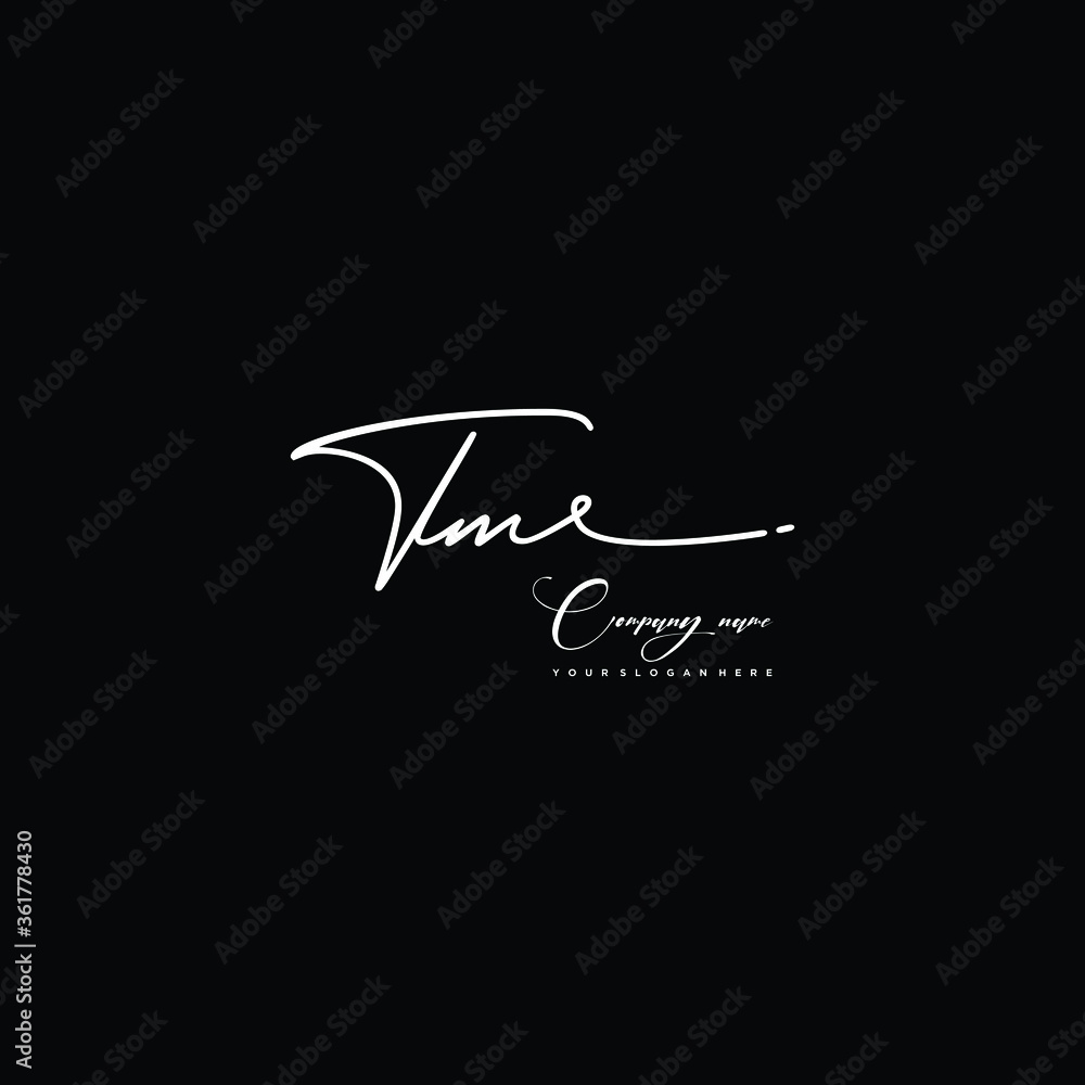 TM initials signature logo. Handwriting logo vector templates. Hand ...