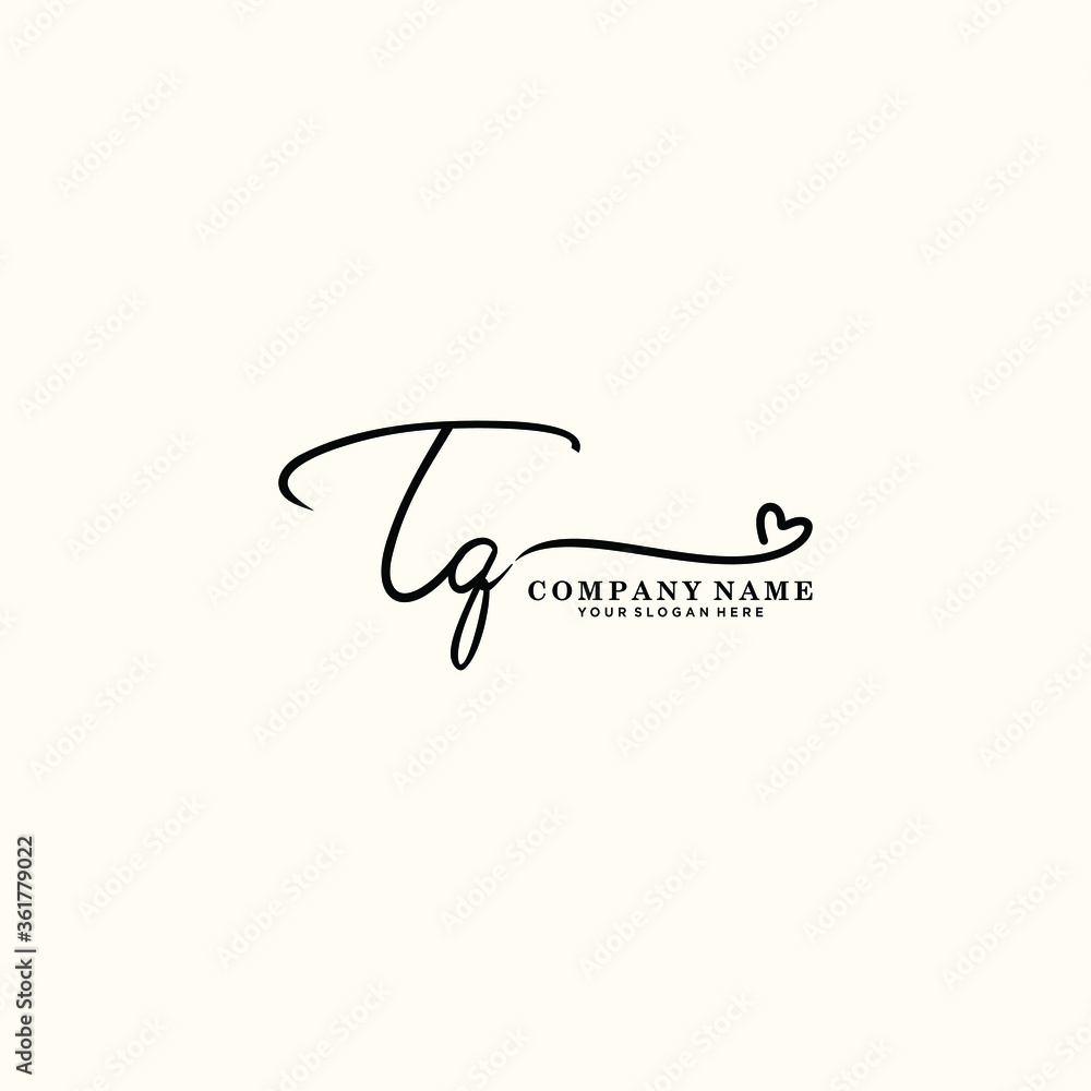 TQ initials signature logo. Handwriting logo vector templates. Hand ...