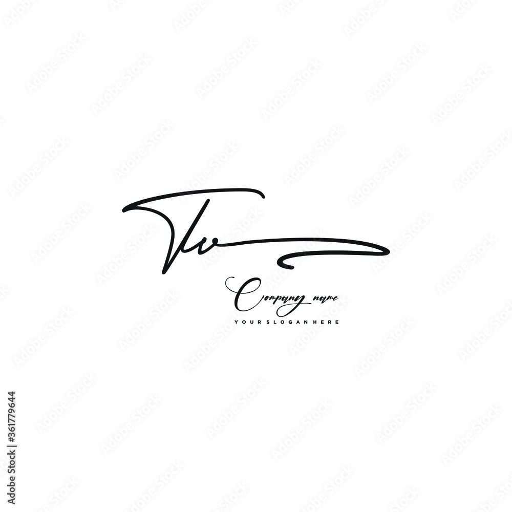 TV initials signature logo. Handwriting logo vector templates. Hand ...
