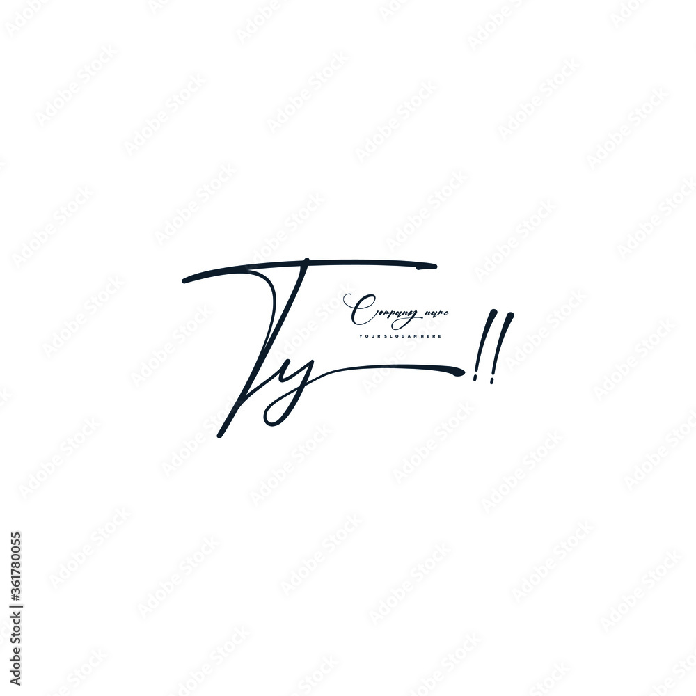 TY initials signature logo. Handwriting logo vector templates. Hand ...