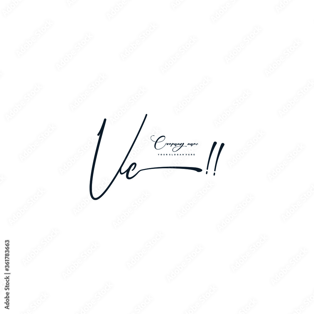VC initials signature logo. Handwriting logo vector templates. Hand ...